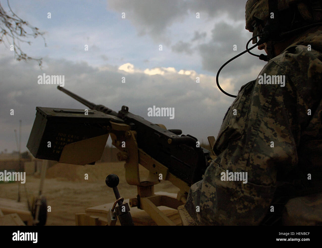A tank commander from Heavy Company, 3rd Squadron, 3rd Armored Cavalry ...