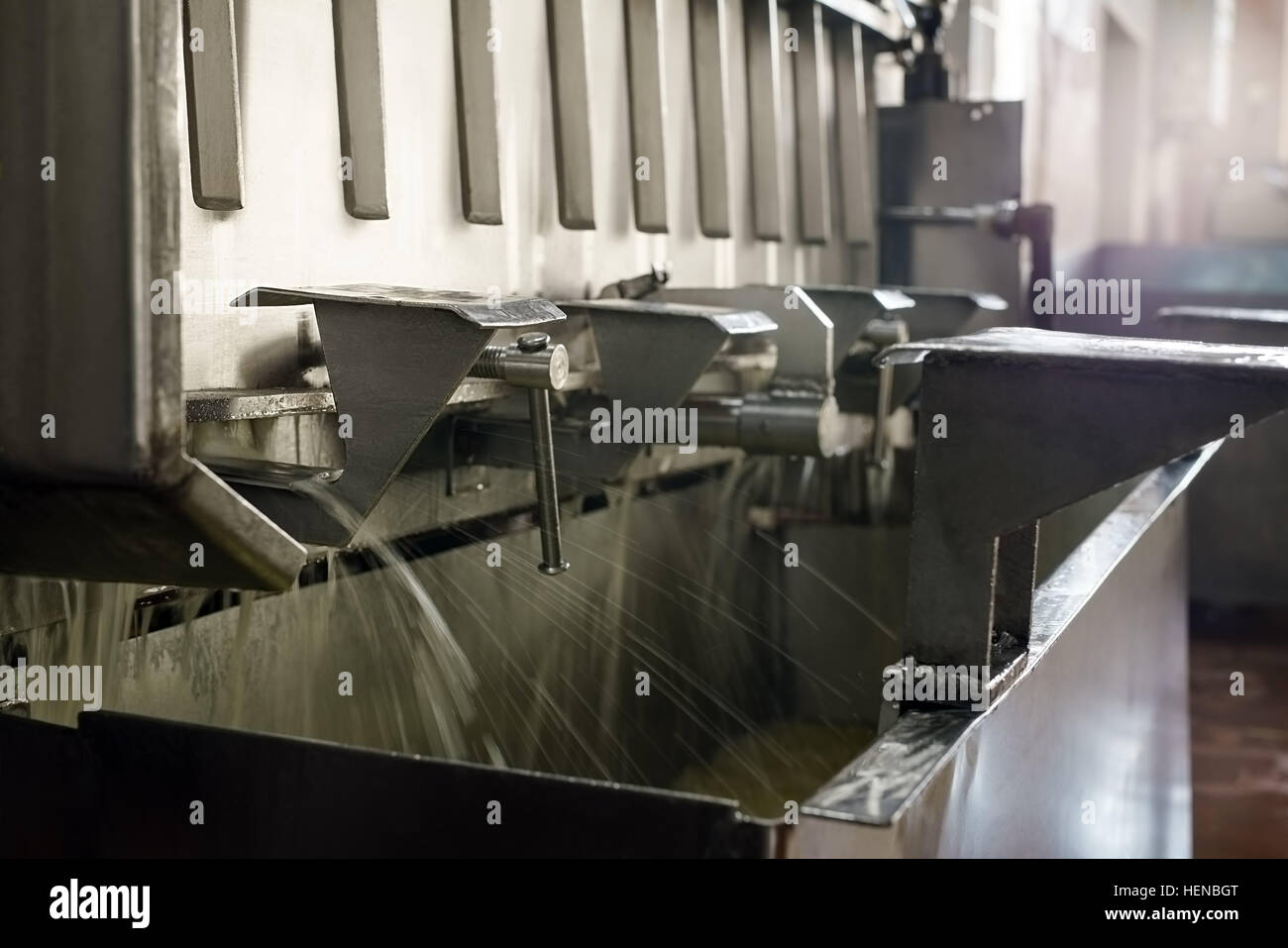 Washing of containers at milk production line Stock Photo - Alamy