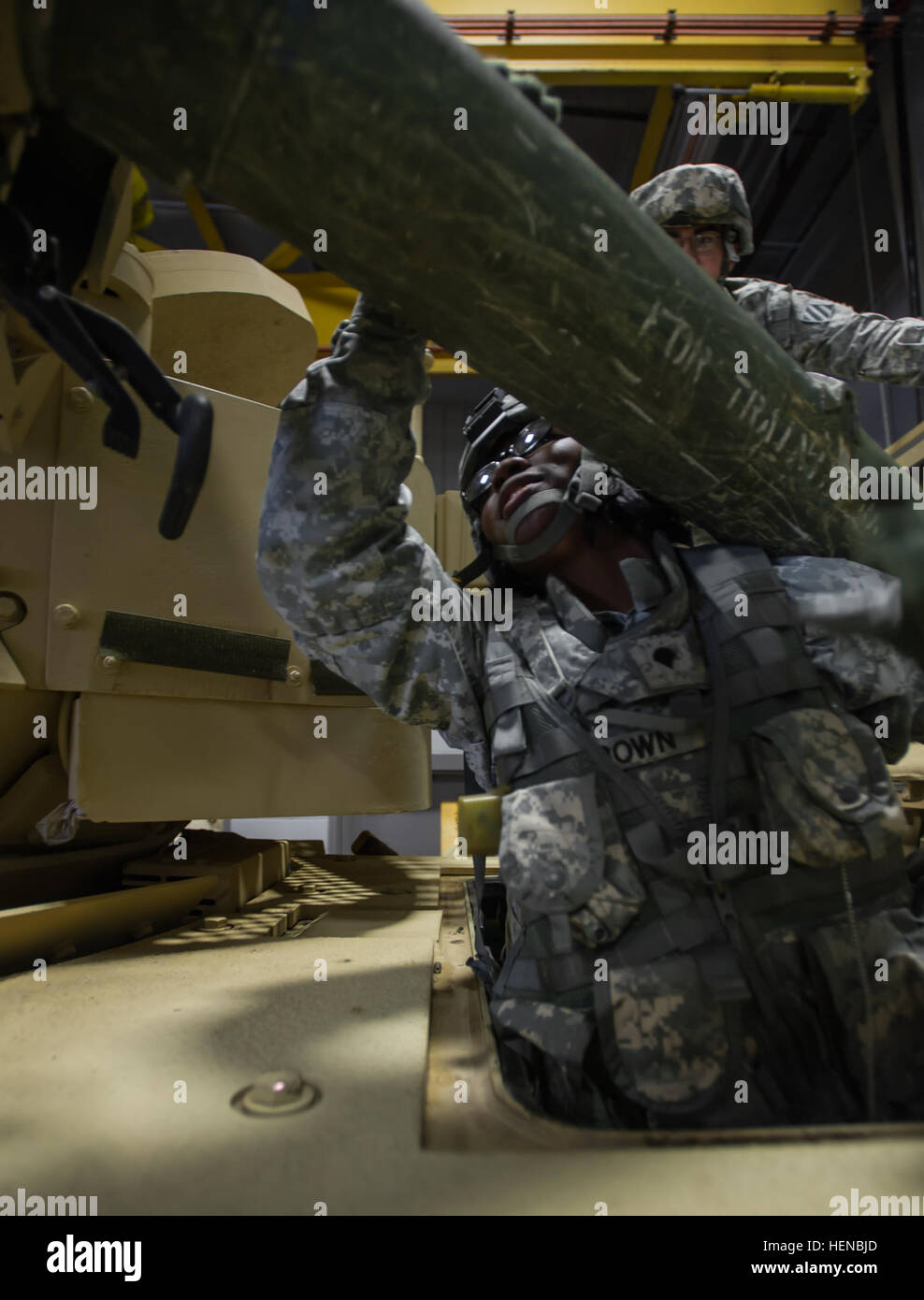 Spc. Santrice Brown, assigned to the Infantryman Platoon, Company D ...