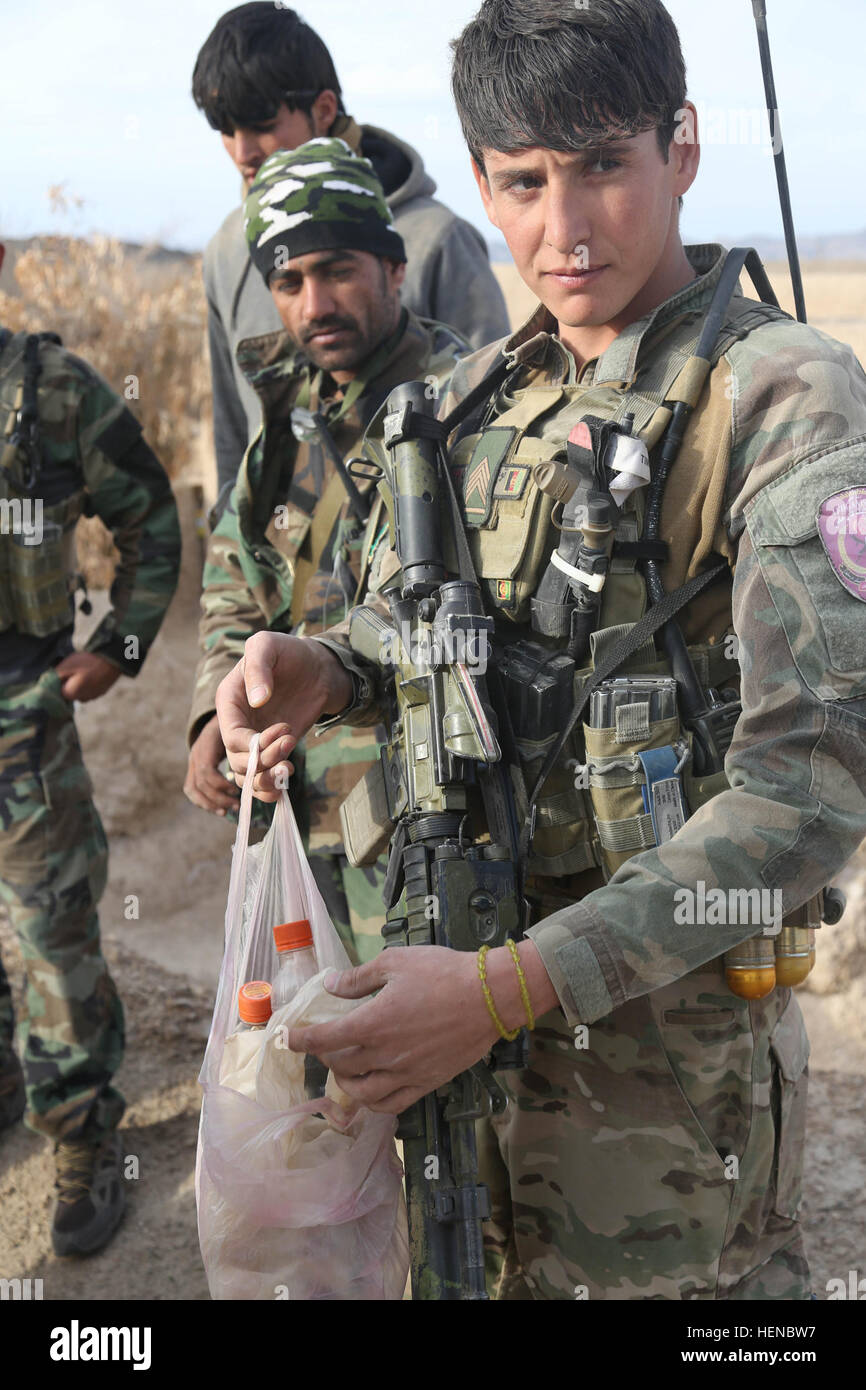 An Afghan National Army commando with the 4th Special Operations Kandak ...
