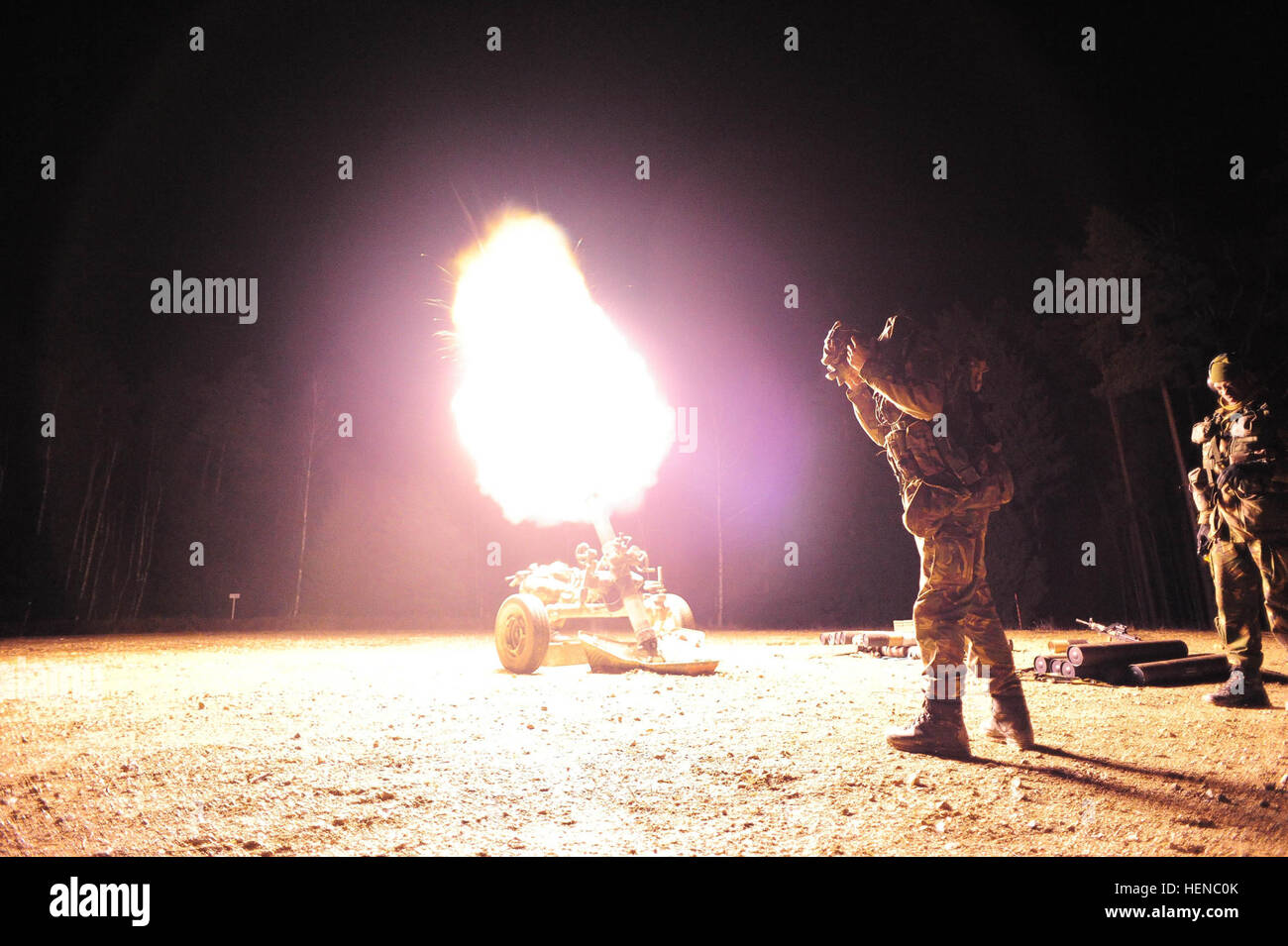 Dutch soldiers, assigned to Fire Support Battalion, Alpha Battery, from ...