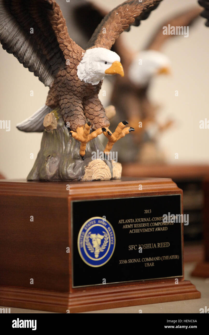 U.S. Army Reserve and Georgia National Guard awards sit on display ...