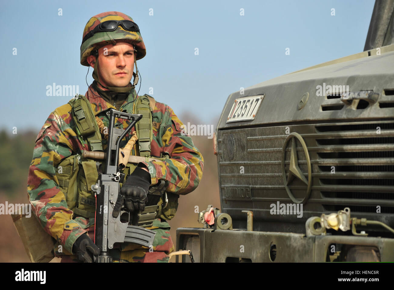 A Belgian soldier participates in Rampant Lion, a quick reaction ...