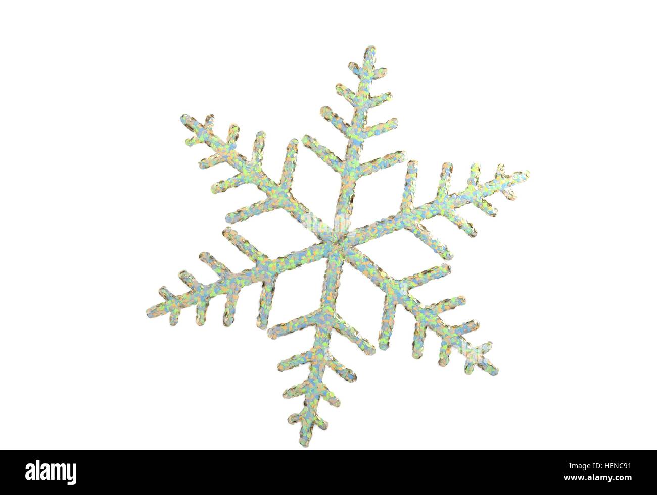 Toy snowflake - isolated on white 3d illustration Stock Photo - Alamy
