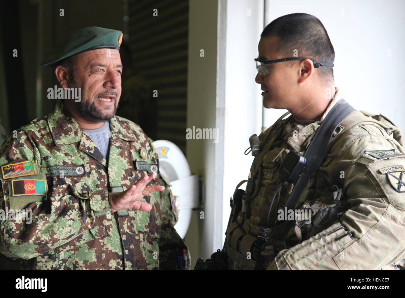 Afghan National Army Maj. Rahmatullah, left, with the 203rd Corps ...