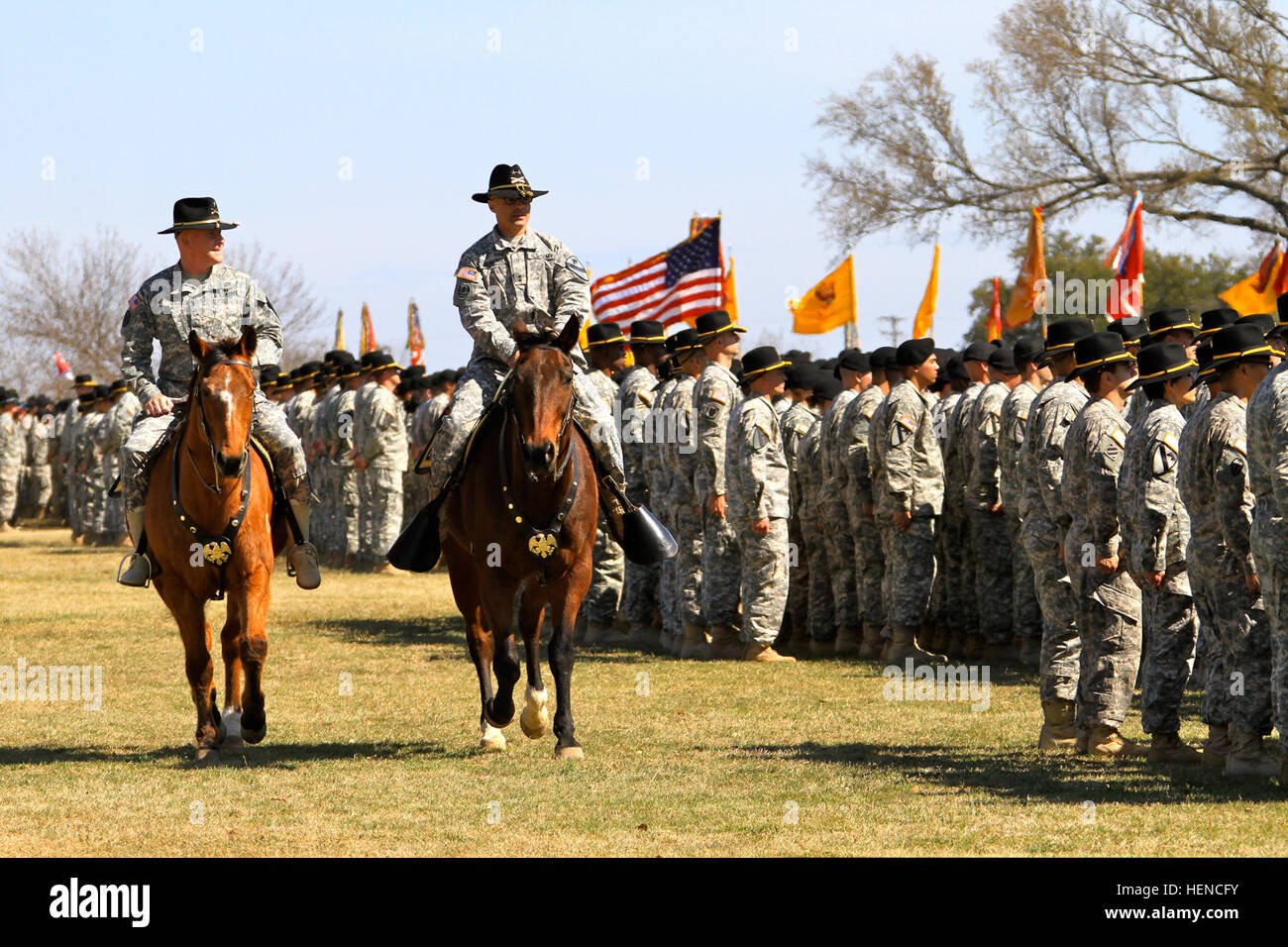 U.S. Army Brig. Gen. Michael Bills, left, the new commander of the 1st ...