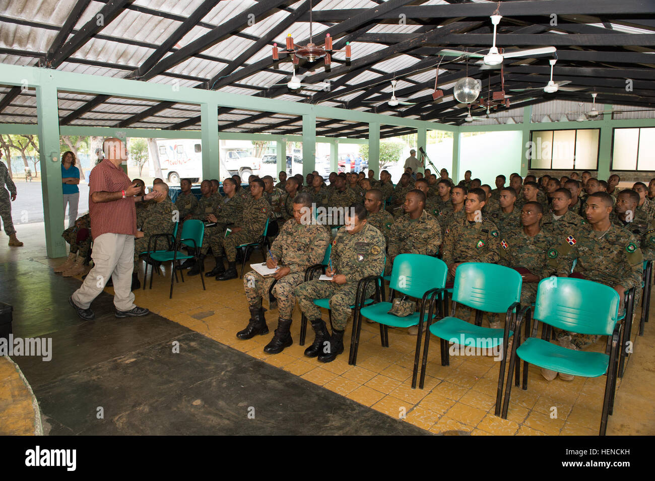 Manny Ochoa, a personnel recovery specialist from U.S. Army South, left ...