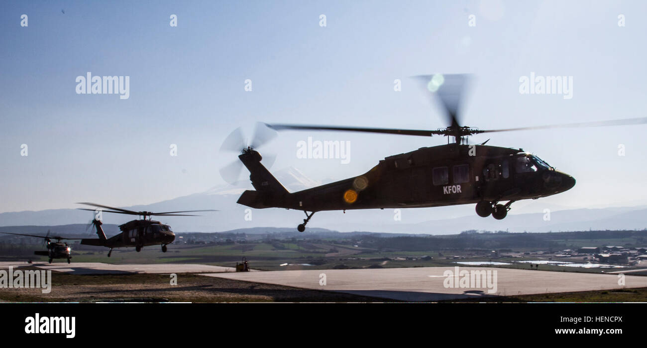 Three UH-60 Black Hawk helicopters transport 33 Armenian riot control ...