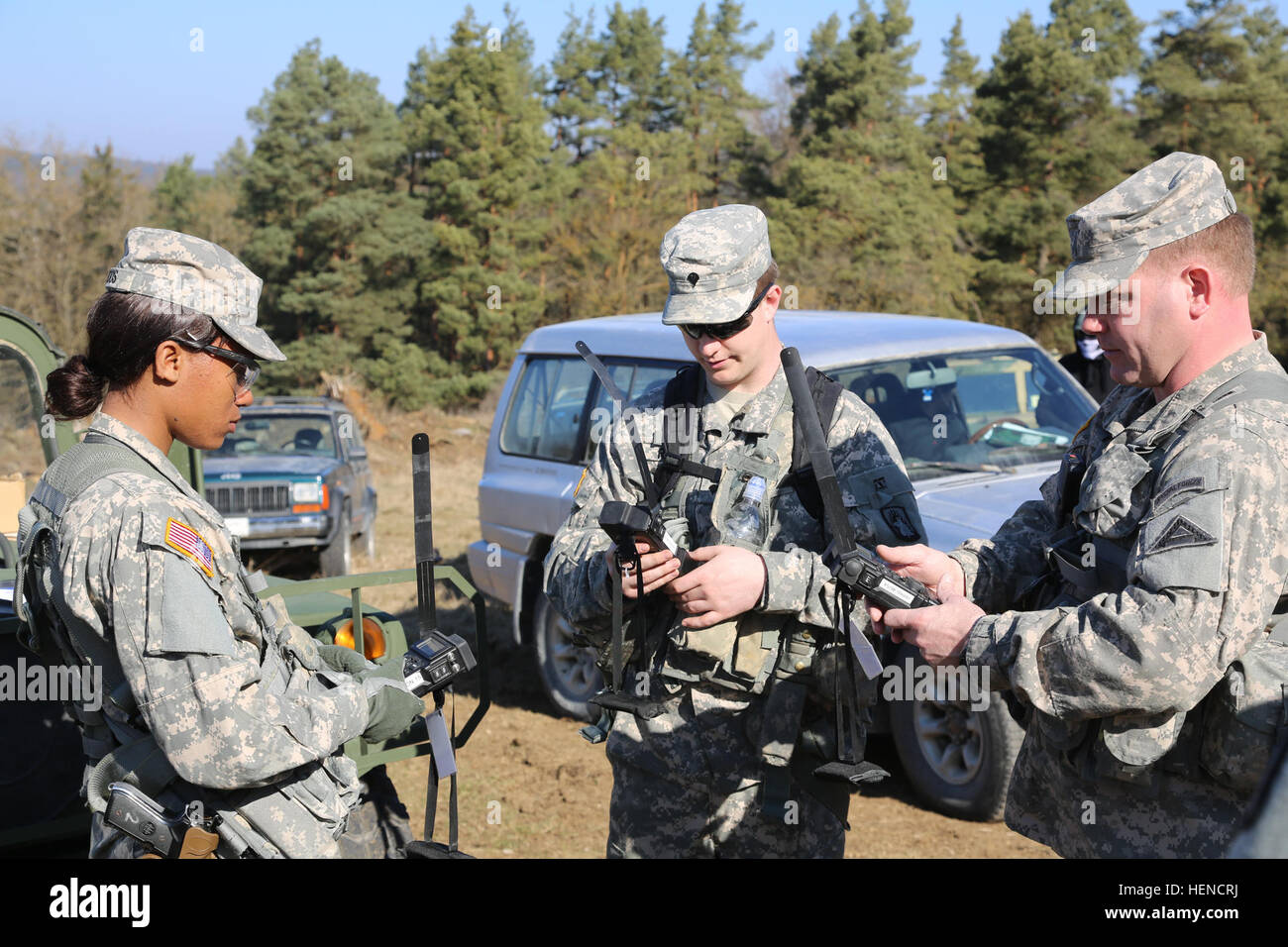 U.S. Army Chief Warrant Officer 3, John Clark, right, of Falcon Team ...