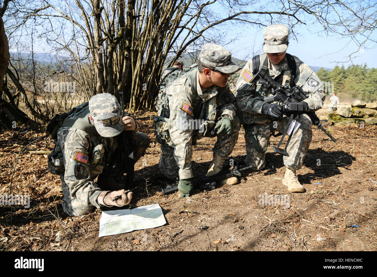 U.S. Soldiers of 12th Combat Aviation Brigade (CAB) discuss grid ...
