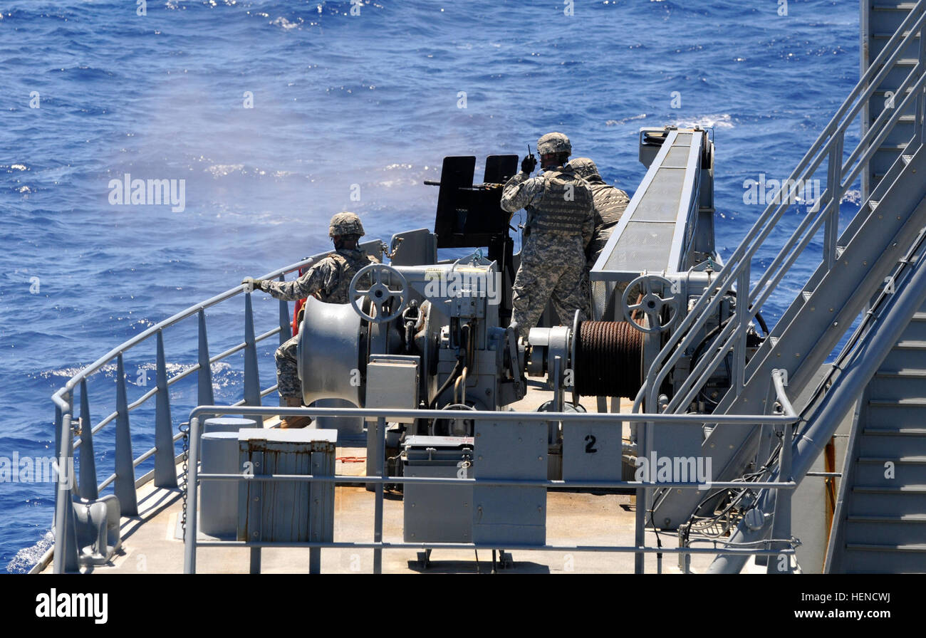 During a live-fire waterborne gunnery exercise held at the naval wet ...