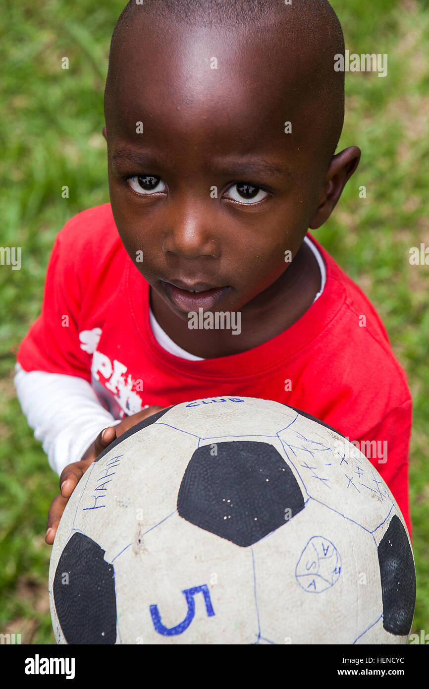 A young Cameroonian boy comes to watch several sporting events played ...