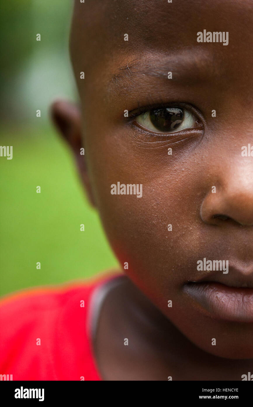 A young Cameroonian boy comes to watch several sporting events played ...
