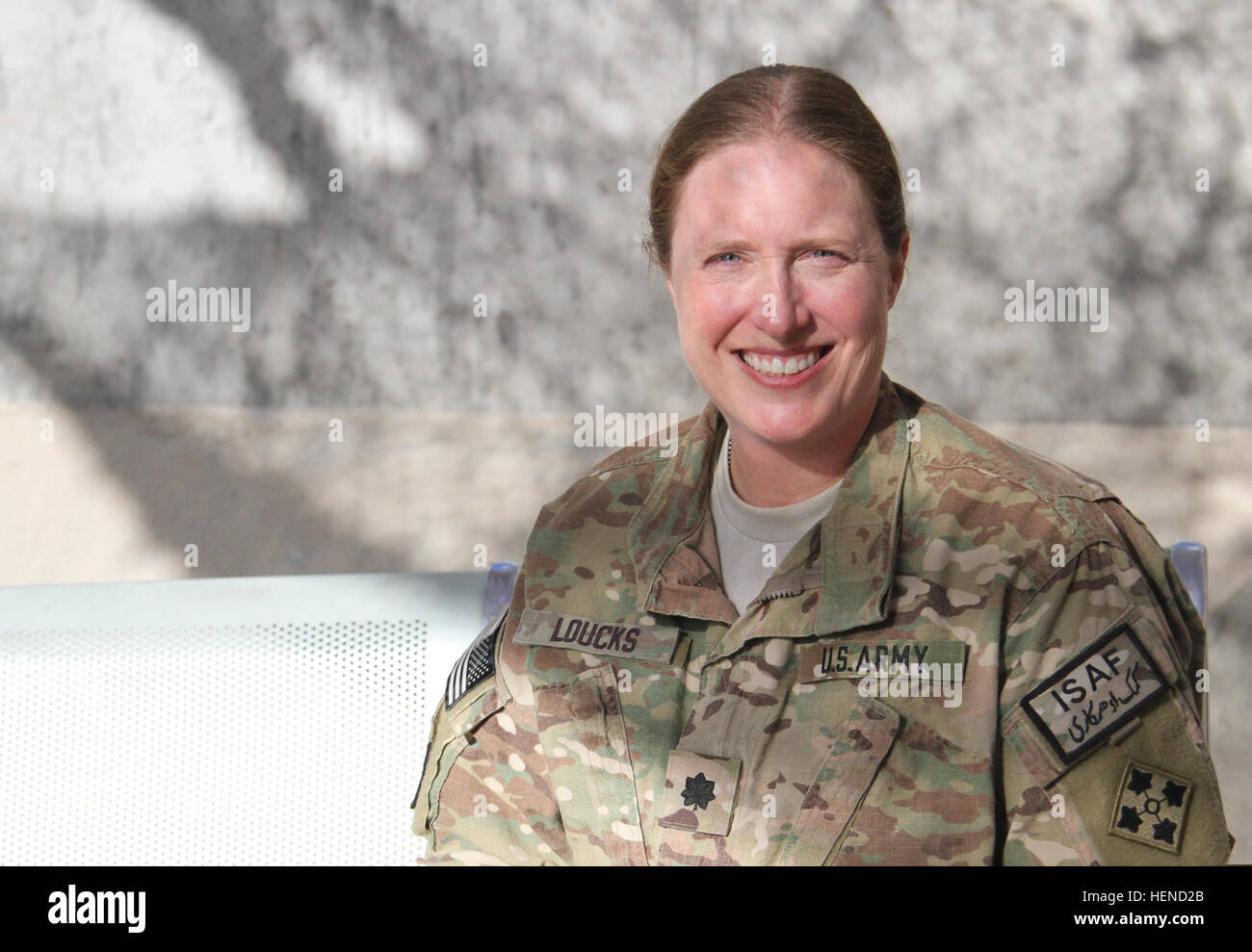Lt. Col. Diana Loucks of 4th Infantry Division poses for a photo at ...