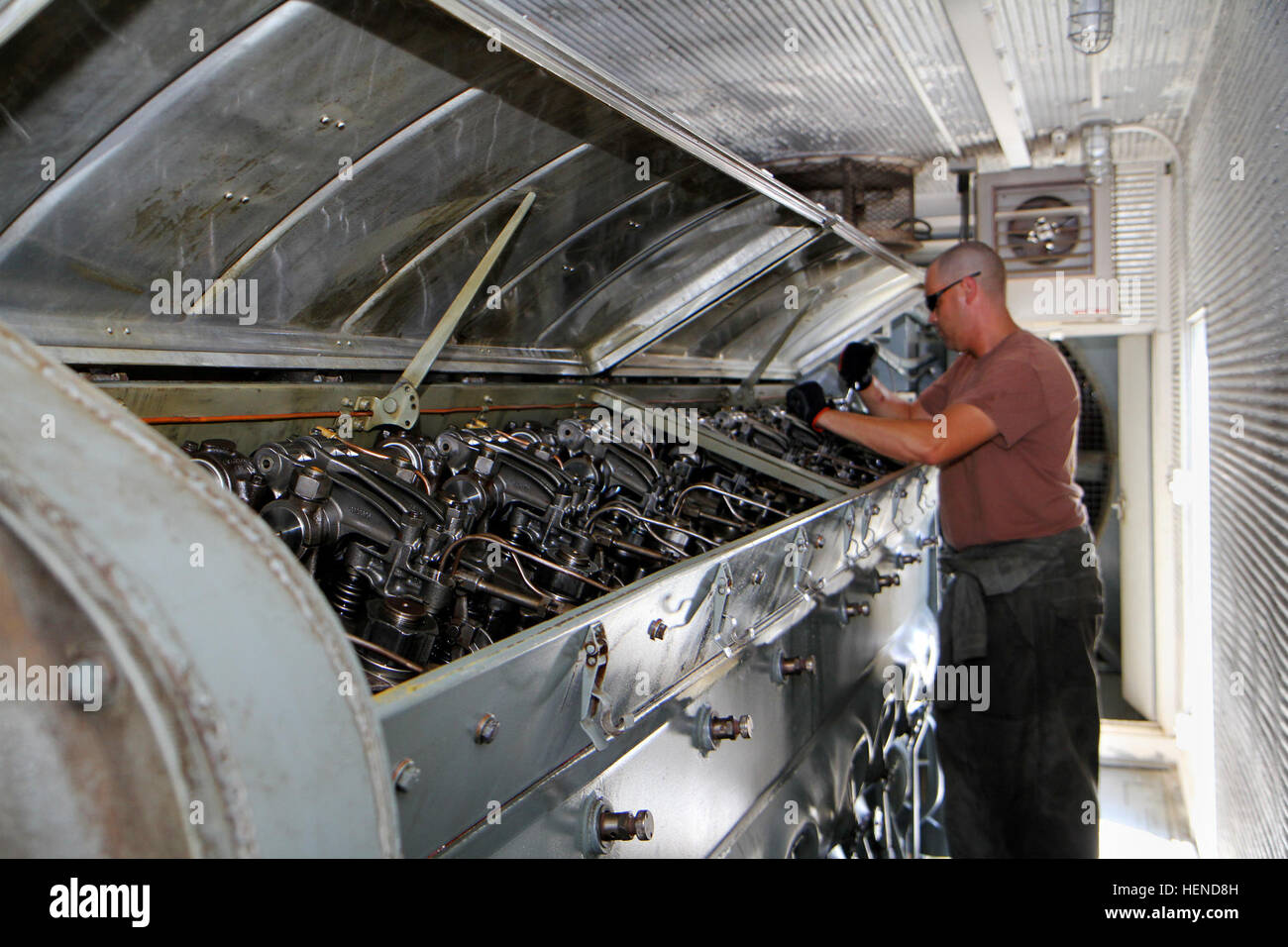 Navy Petty Officer 1st Class Eric Sanders, a Navy MUSE technician out ...