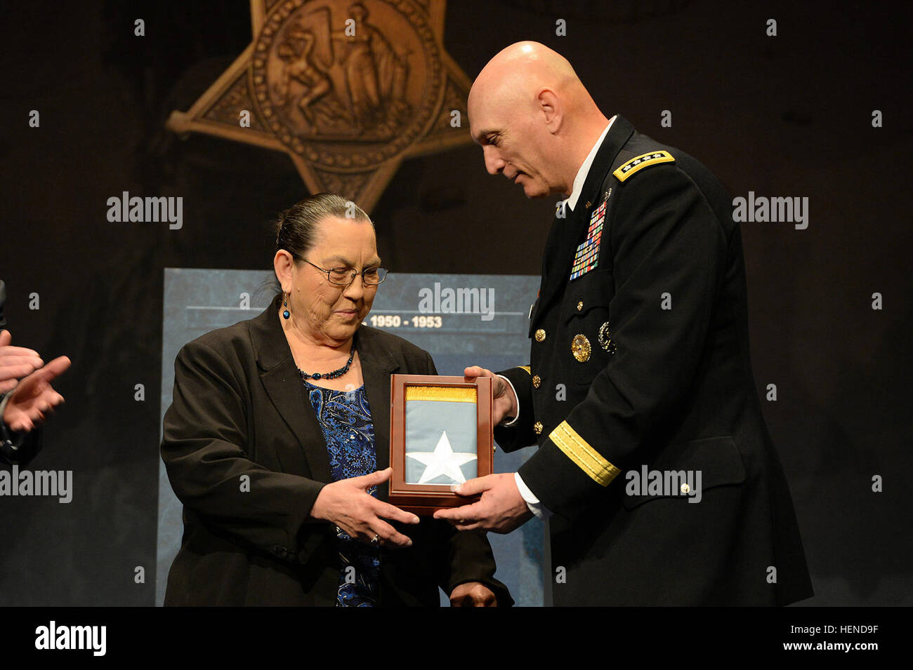 The Medal of Honor Flag is presented during the Valor 24 Hall of Heroes ...