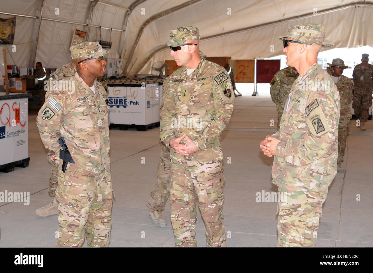 U.S. Army 1st Lt. Norman Hayes, left, the company commander, 349th ...