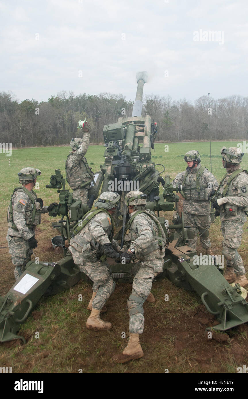 Soldiers with 3rd Battalion, 320th Field Artillery Regiment, 3rd Brigade Combat Team Rakkasans ...