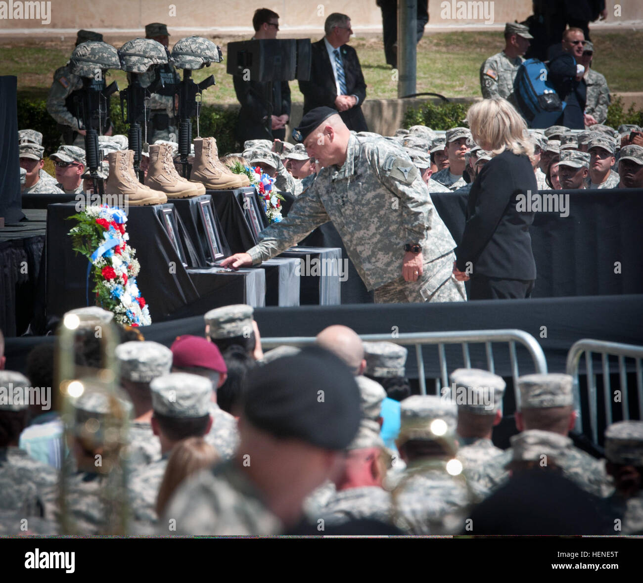 U.S. Army Lt. Gen. Mark A. Milley, center, the commanding general of ...