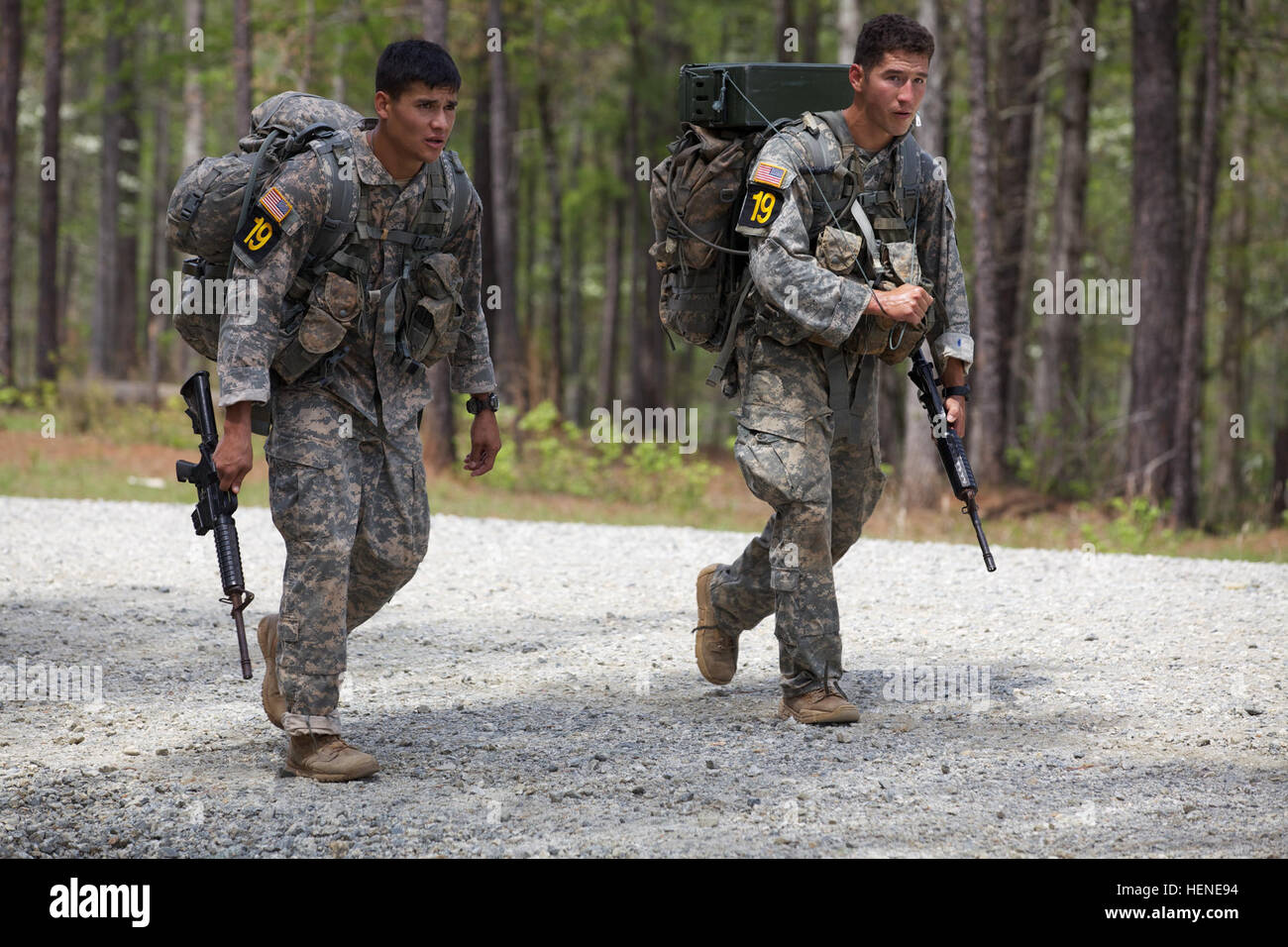 U.S. Army 1st Lt. Kevin Higuchi (left) and 1st Lt. Kyle Cobb (right ...