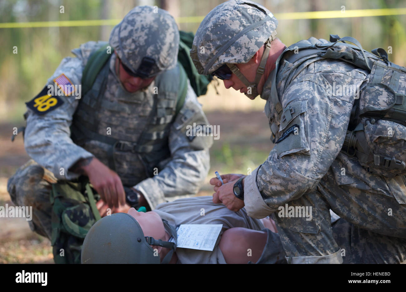 U.S. Army Sgt. Gregory McGaum (right) and Staff Sgt. Neal Ramirez (left ...