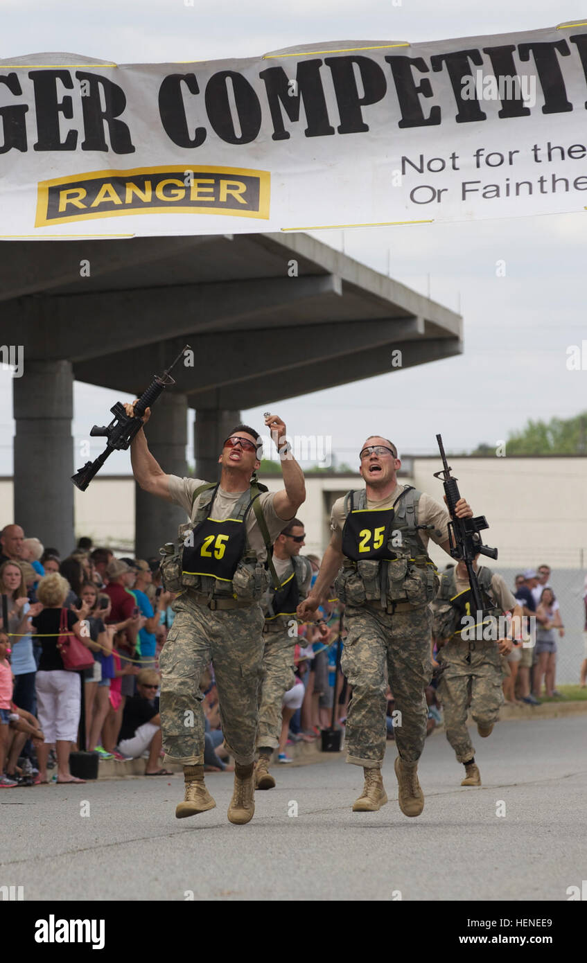 U.S. Army 1st Sgt. Joshua King (left) and Sgt. 1st Class Robert Jackson ...