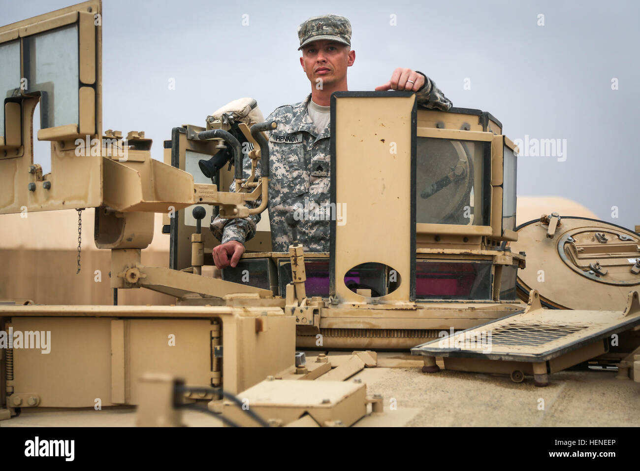 A U.S. Army master gunner from 1st Battalion, 67th Armor Regiment, 2nd ...