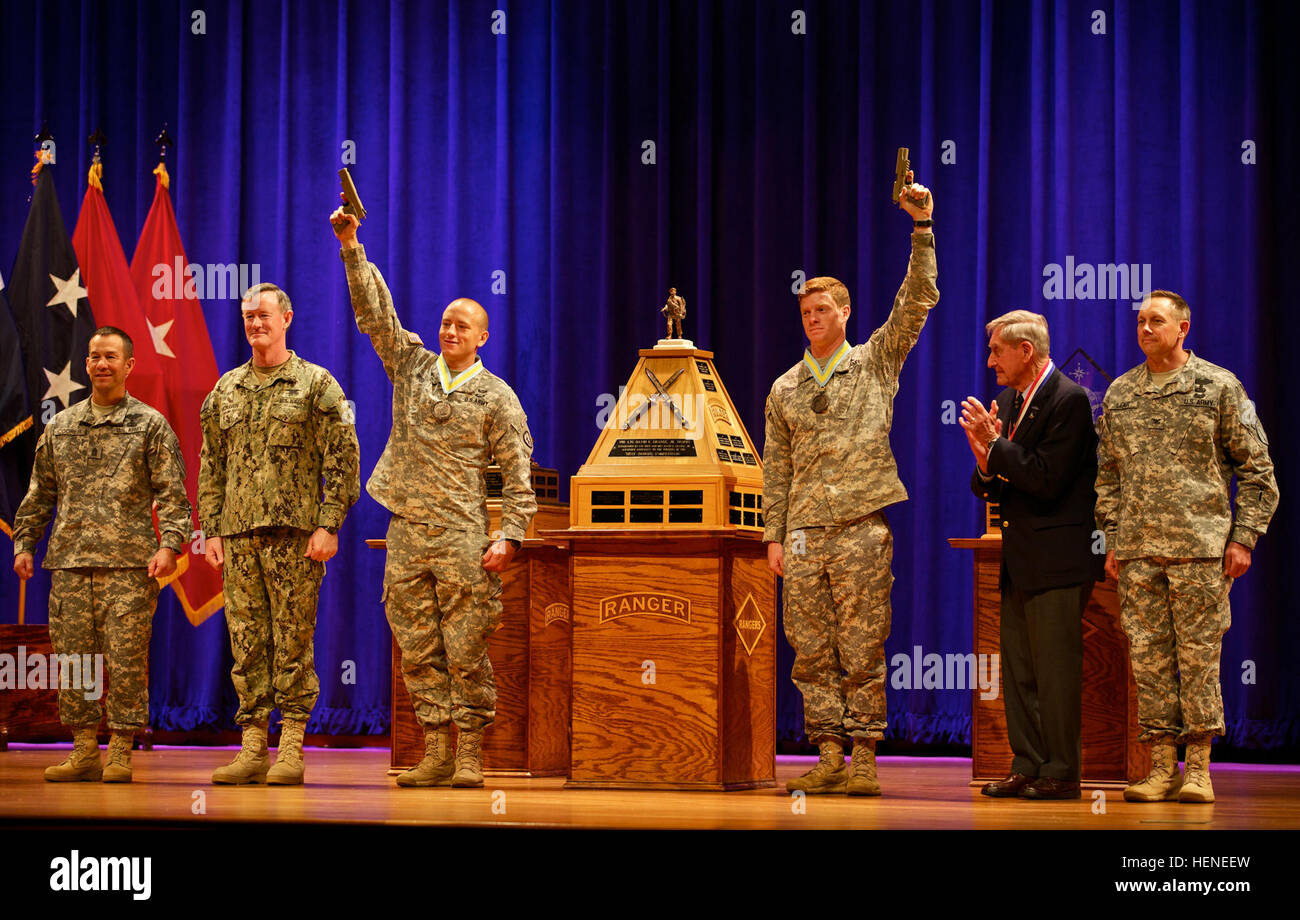 U.S. Army Command Sgt. Maj. Dana Cooper (far left), U.S. Navy Adm ...