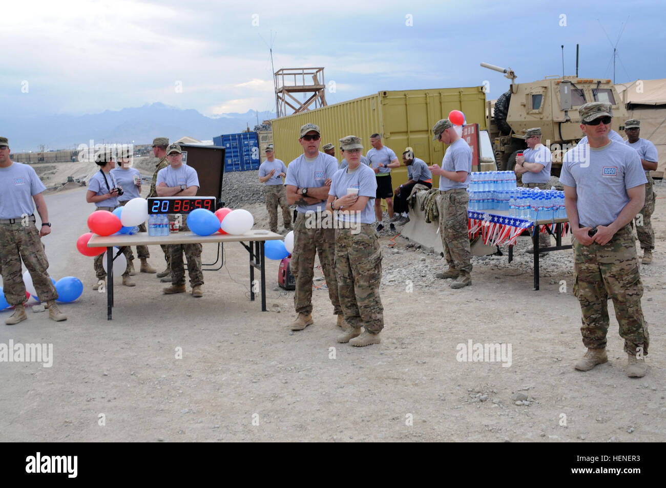 U.S. Army Soldiers from the 133rd Engineer Battalion participate in the ...