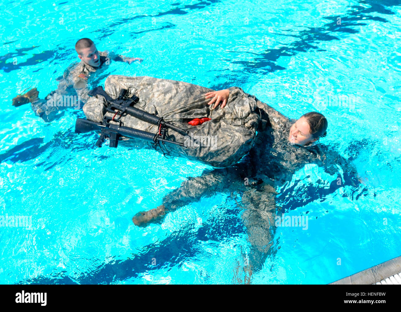 U.S. Army 1st Lt. Sunny Shaffer (right) and her team mate Pfc. Joshua ...