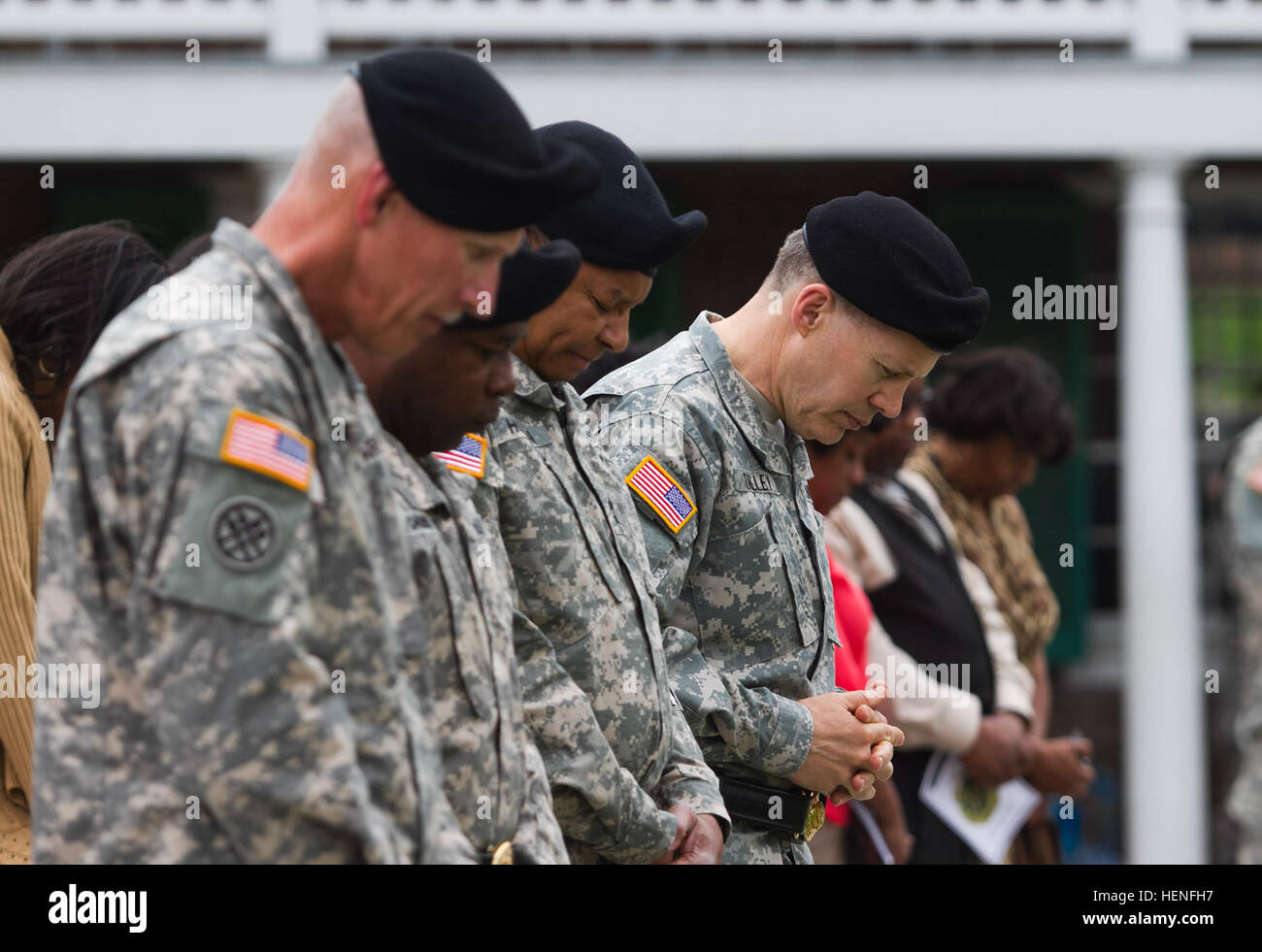 Command Sgt. Maj. Kurtis Timmer (left), Brig. Gen Phillip Churn, Maj ...