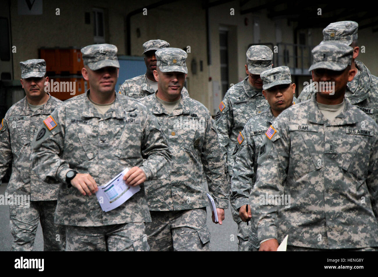 Sixteenth Sustainment Brigade Commander Col. Scott Murray (second from ...