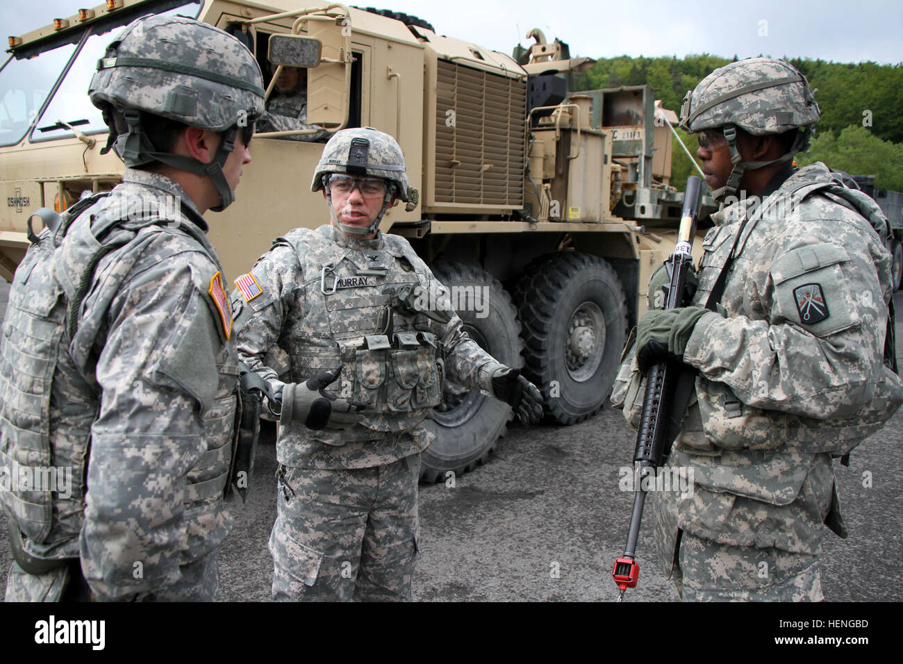 Sixteenth Sustainment Brigade Commander Col. Scott Murray (far right ...