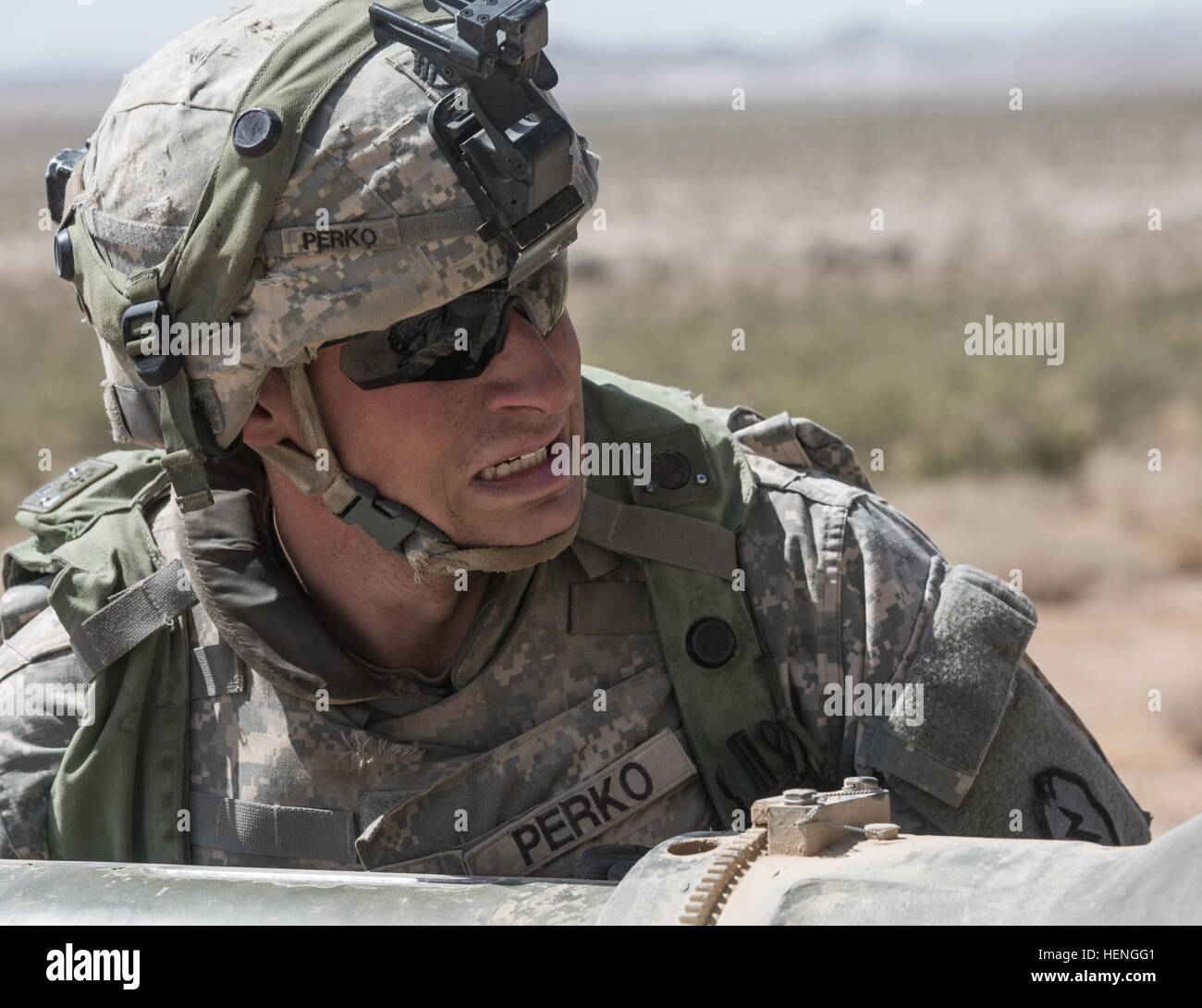 FORT IRWIN, Calif. – A U.S. Army Soldier, assigned to Charlie Troop ...