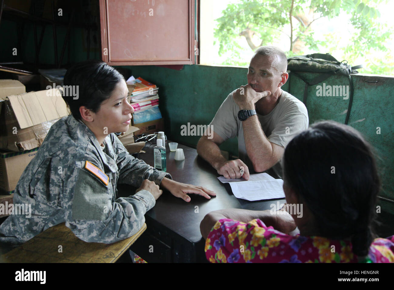 U.S. Army Col. George Jicha and U.S. Army Staff Sgt. Yalitia Correa ...