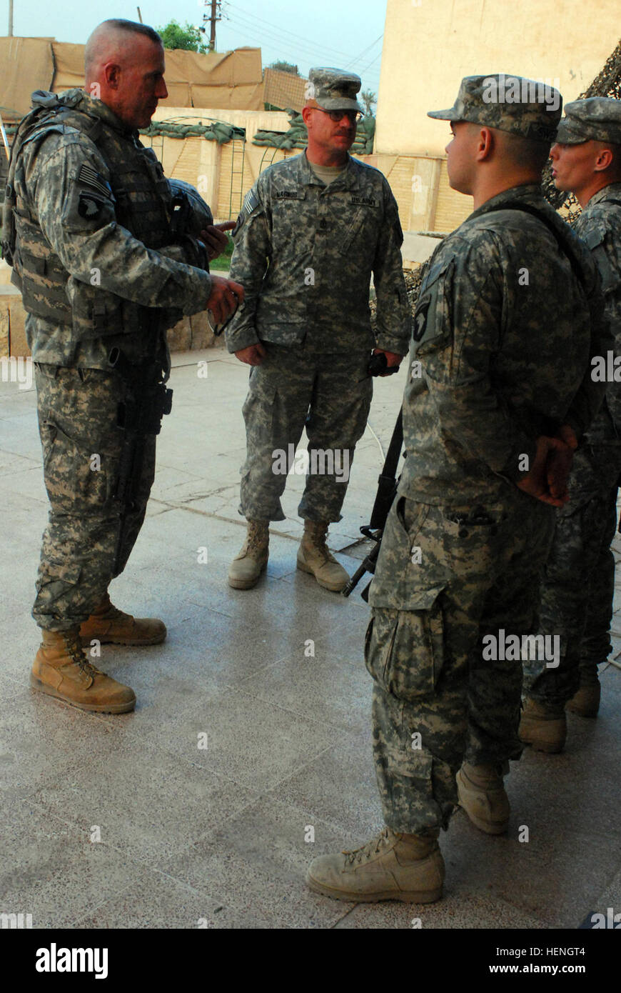 Former 101st abn div csm visits strike troops in baghdad hi-res stock ...