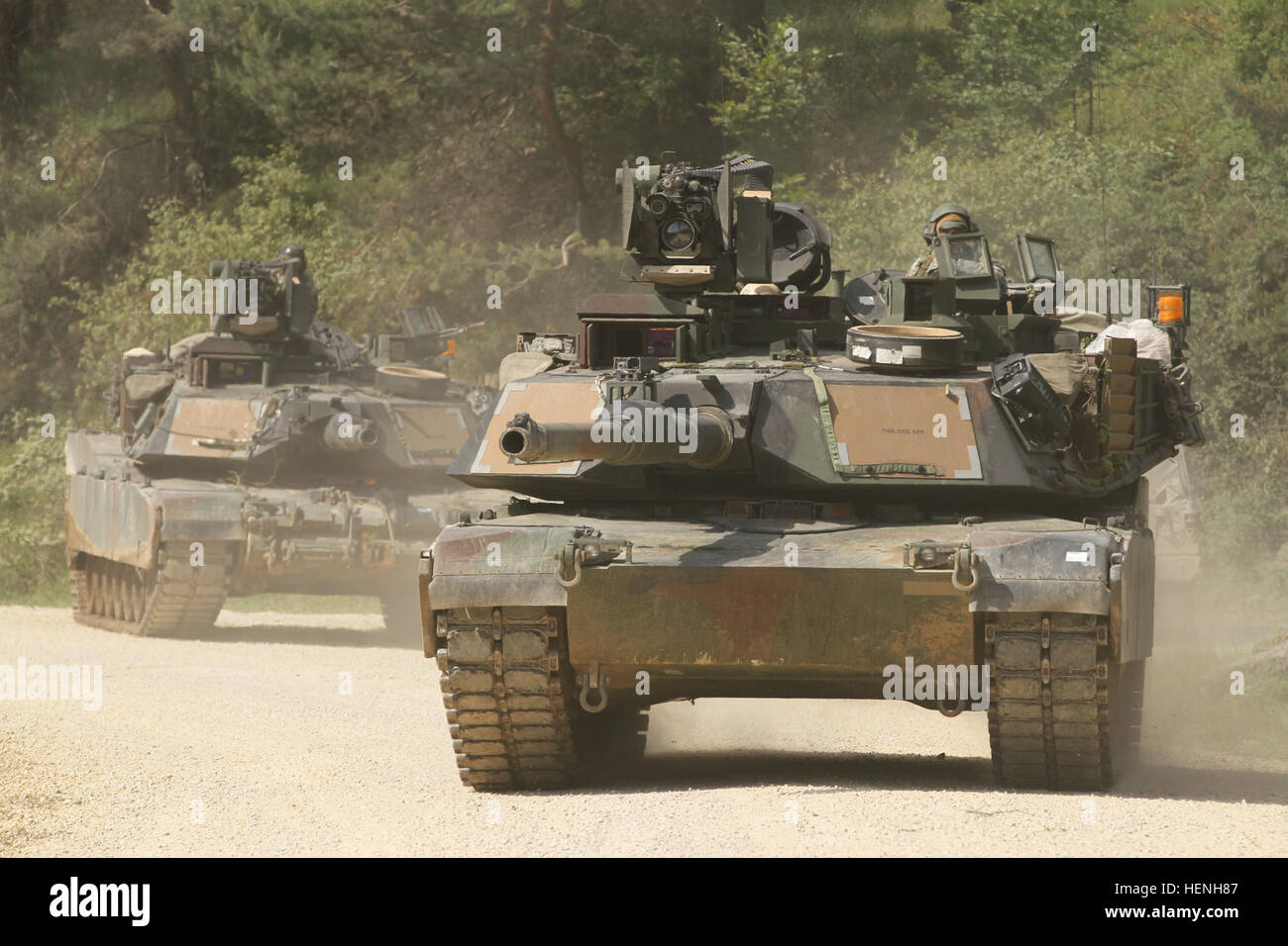 Abrams tanks from Company C, 2nd Battalion, 5th Cavalry Regiment, 1st ...