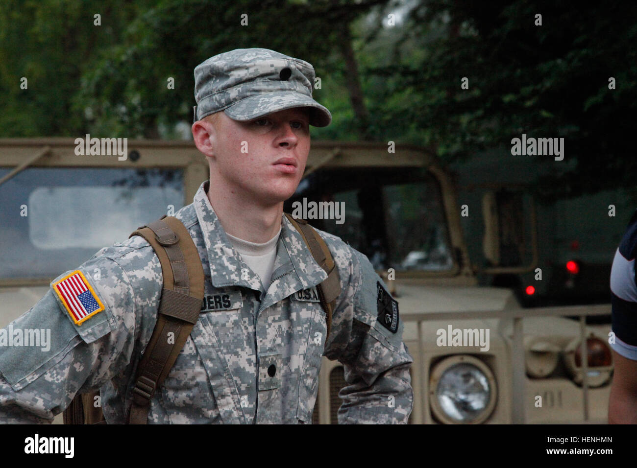A U.S. Army Soldier receives a safety brief prior to departing for a ...