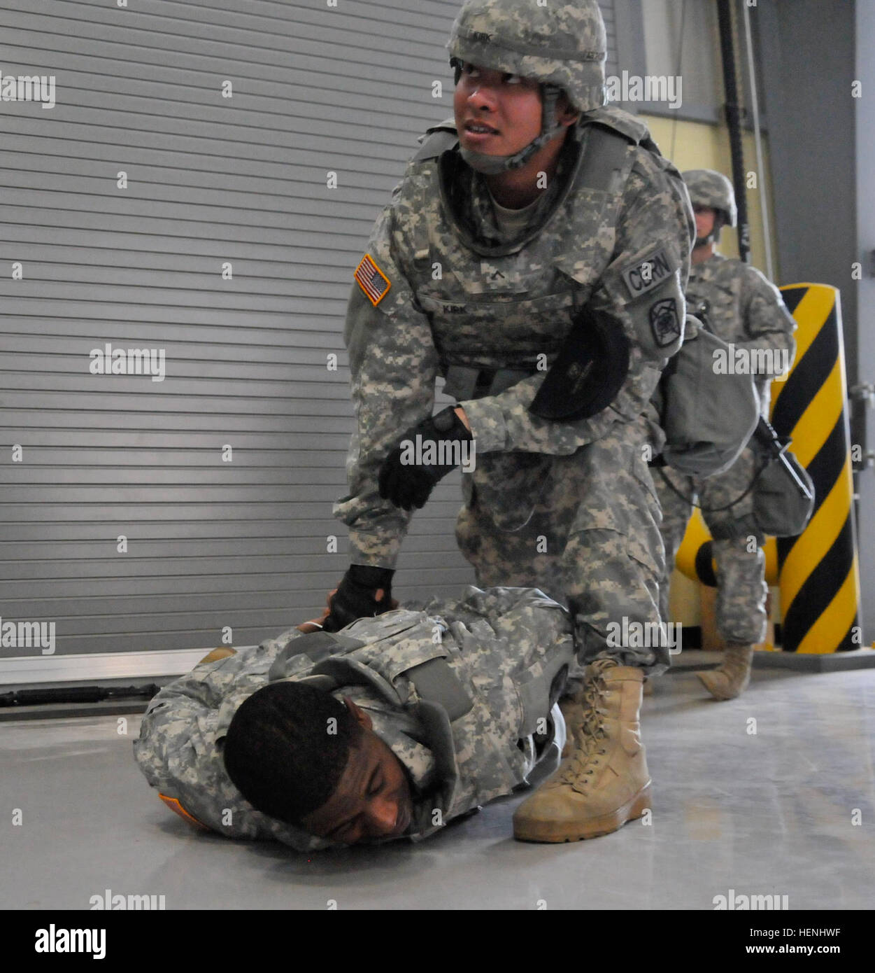 Pvt. Kirk of the 501st Special Troops Battalion runs through the steps ...