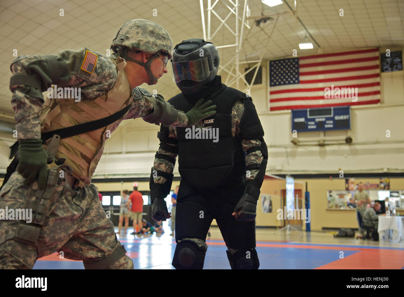 U.S. Army Sgt. Aaron Selfies, assigned to the 130th Chemical Company ...