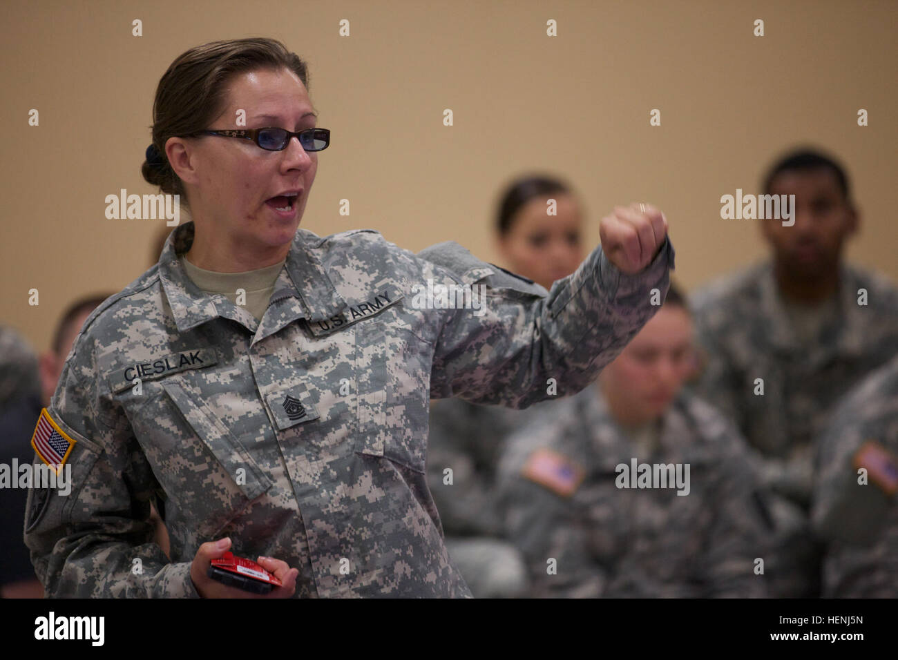 U.S. Army Command Sgt. Major Carrie Cieslak, the 98th Division ...