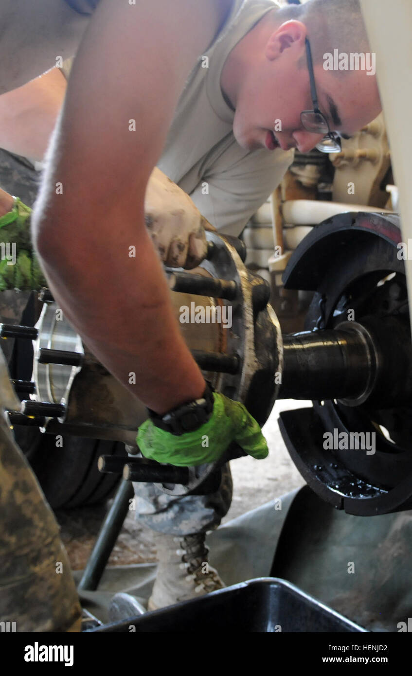 Pfc. David Gandara, wheeled vehicle mechanic, from the 146th ...