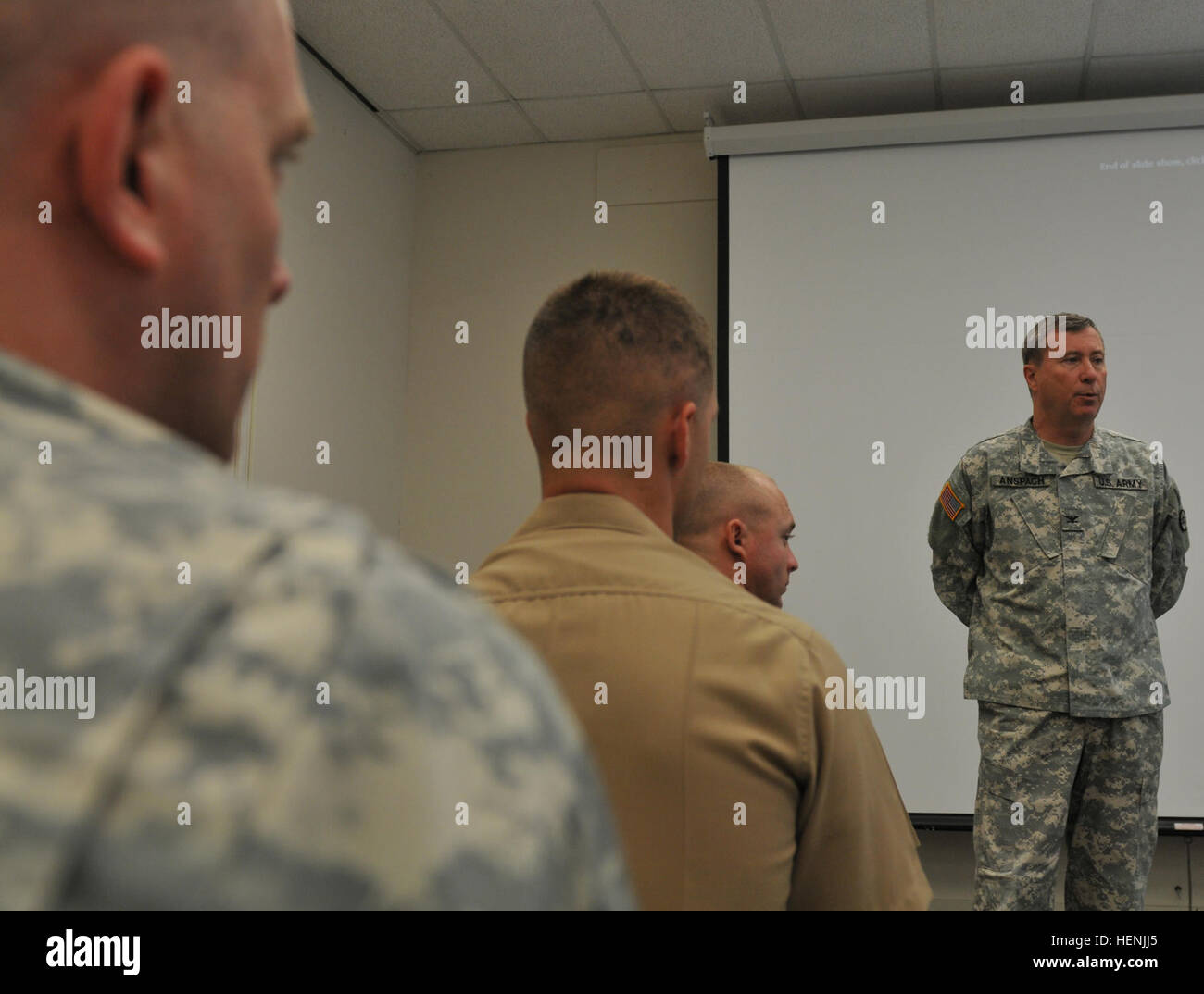 United States Army Reserve Col. Mark A. Anspach, commander of the 475th ...