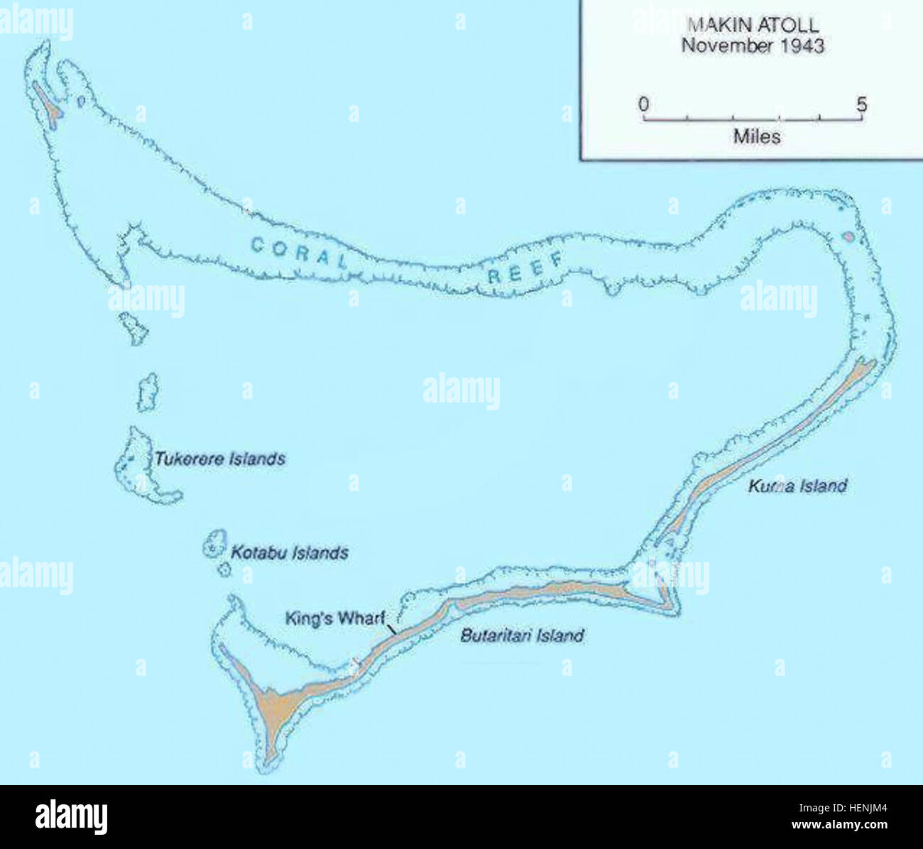 Battle of Makin map Stock Photo - Alamy