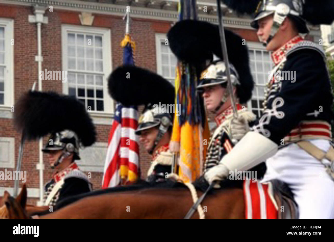 1st Troop soldiers wear full dress uniforms during ceremonial duties ...