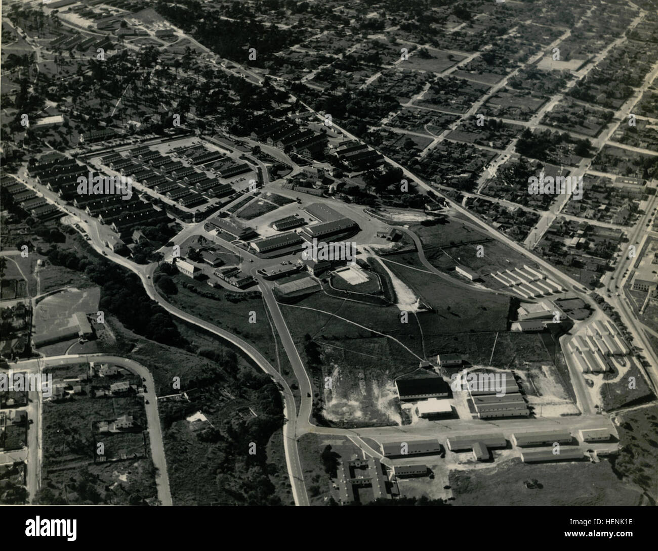 Aerial View of Barracks at Presidio of Monterey Stock Photo - Alamy