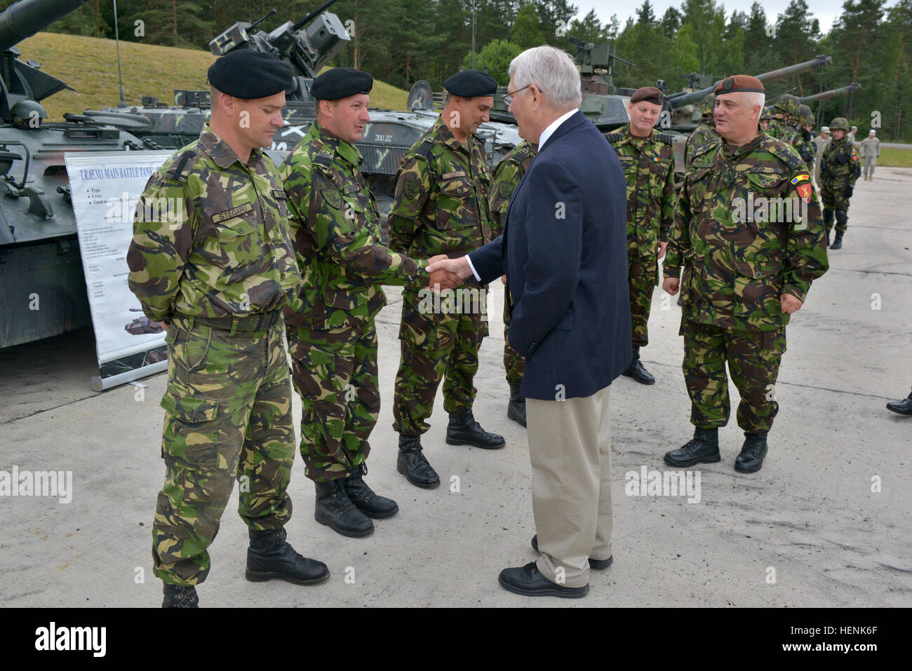 U.S. Army Gen. Carter Ham (ret.) meets Romanian soldiers during ...