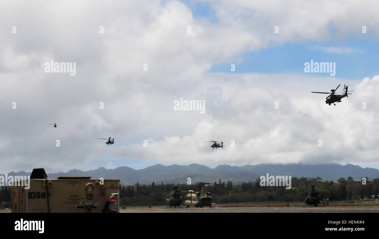 Three AH-64E Apache Guardians from 1st Battalion, 25th Aviation ...
