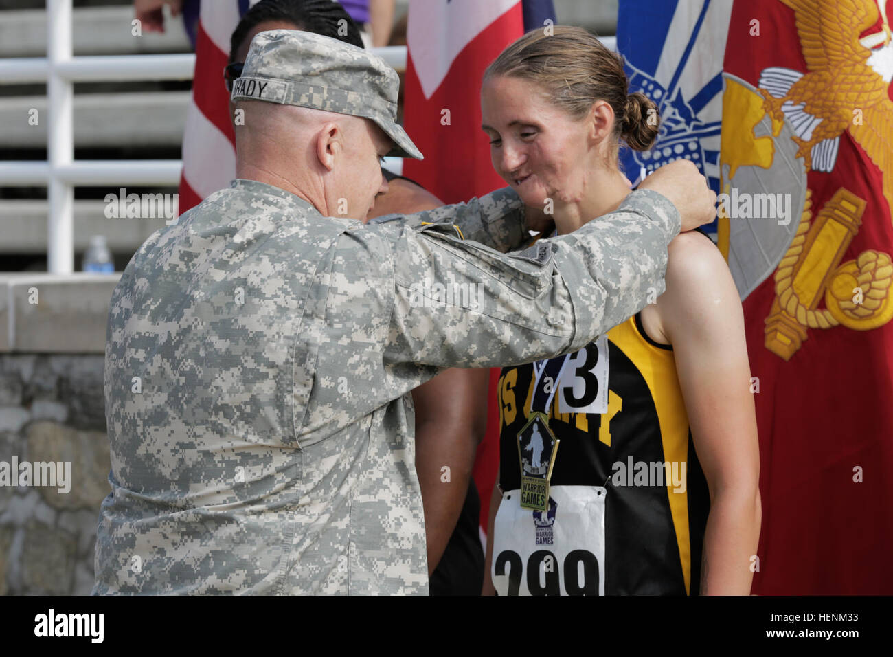 U.S. Army Veteran Sgt. 1st Class Katie Kuiper, San Antonio, receives ...