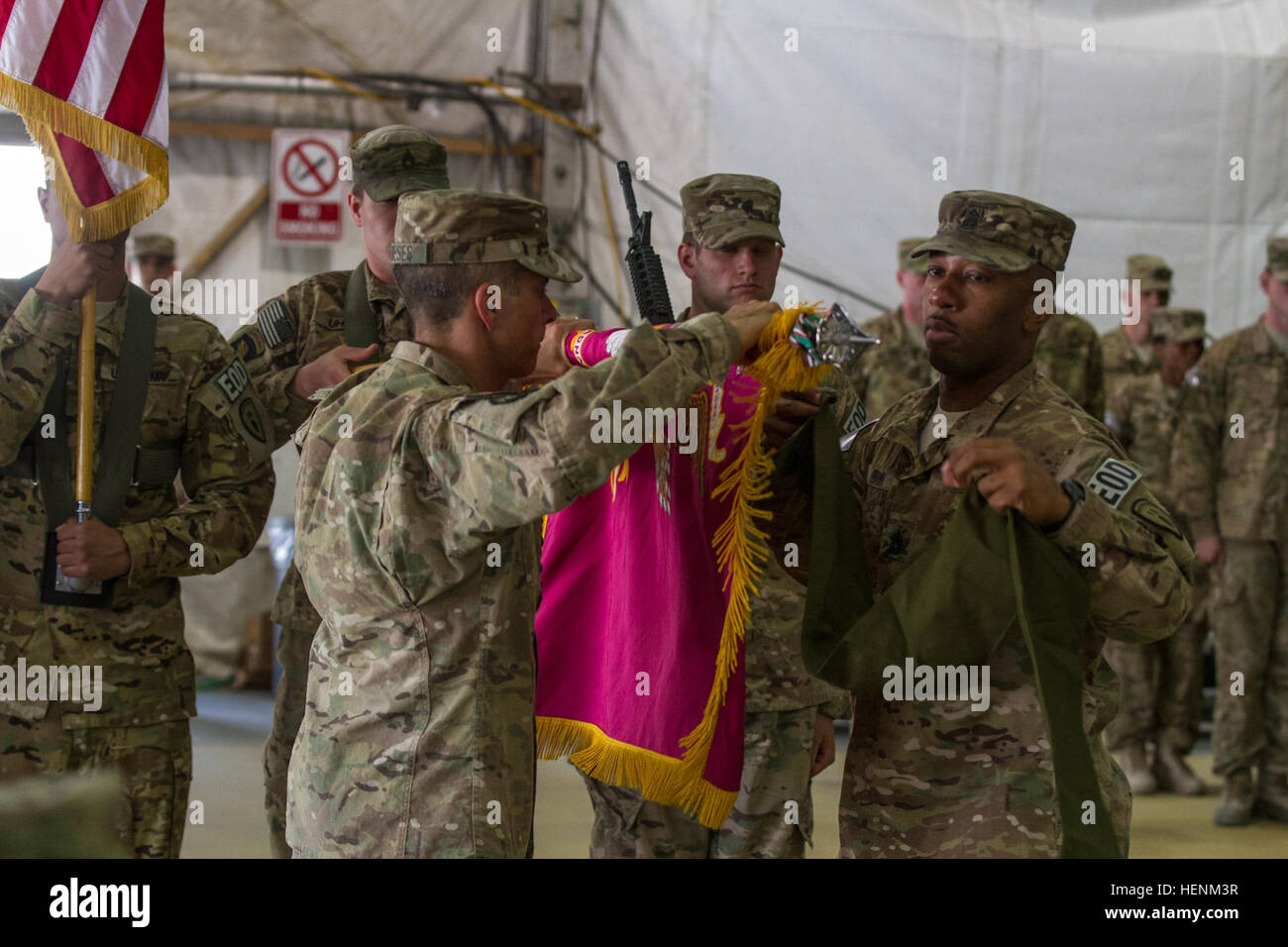 The 242nd Ordnance Battalion (EOD) command team conducts a Transfer-of ...
